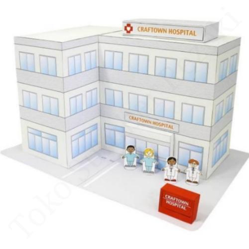 Jual Hospital Papercraft Miniature Rumah Sakit Paper Craft Diorama ...