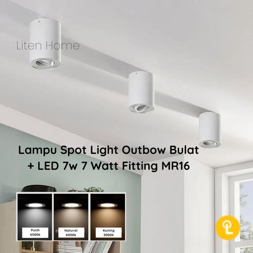 Jual Lampu Downlight Outbow LED 4 inch 7w 7 watt Bulat Fitting MR16 ...