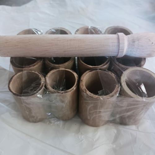 Jual cetakan kue putu bambu tradisional satu set 12pcs + sodokan kayu ...