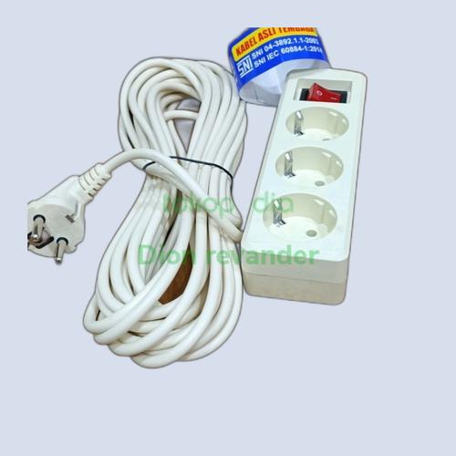 Jual stop kontak 3lubang 10meter kabel/ colokan listrik 10meter 3lubang ...
