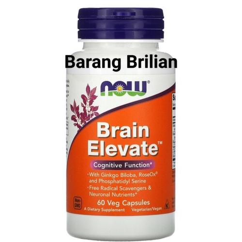 Jual Now Foods Brain Elevate 60 120 VegCaps Cognitive Support - 120 ...