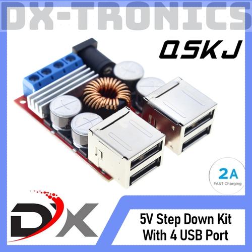 Jual Step Down USB 4 PORT QSKJ 5v 8A StepDown DC 8-35V KIT Charger DX ...