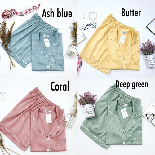 Jual PIYAMA SATIN WANITA CELANA PENDEK HP PASTEL - Maroon - Jakarta ...