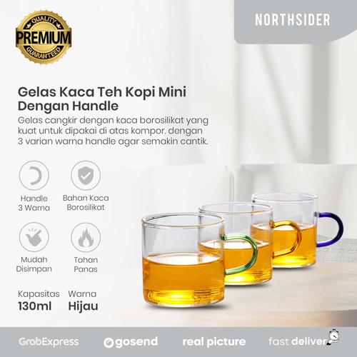 Jual Gelas kaca teh kopi mini tea coffee glass handle 130ml - Biru - Kota Tangerang - Northsider ...