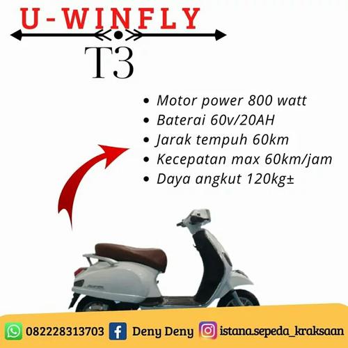 Jual Sepeda Motor Listrik Vespa U-Winfly T3 - Putih - Kab. Probolinggo ...