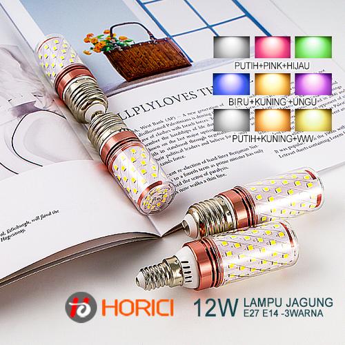 Jual 12W E27 E14 3 WARNA LAMPU BOLA LAMPU HIAS LED BULB PUTIH LAMPU JAGUNG - E14-BIR/KUN/PIN ...