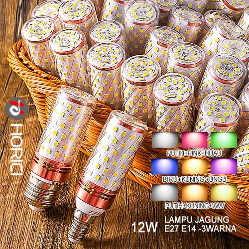 Jual 12W E27 E14 3 WARNA LAMPU BOLA LAMPU HIAS LED BULB PUTIH LAMPU JAGUNG - E27-BIR/KUN/PIN ...