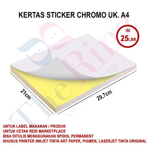 Jual Kertas Stiker Chromo A4 / Kertas Stiker / Sticker Cromo / Kertas ...