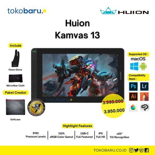 Jual Huion Kamvas 13 Drawing Display Tablet Garansi Resmi + Bonus ...