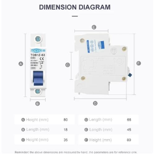 Jual MCB DC 1P 125V 16A TOMZN circuit breaker - 16A - Kota Surabaya ...