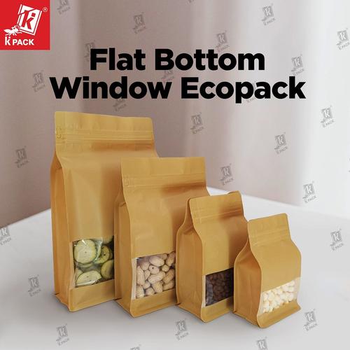 Jual Kemasan Kertas Ecopack (Flat Bottom) Uk.250Gr Window Zipper ...