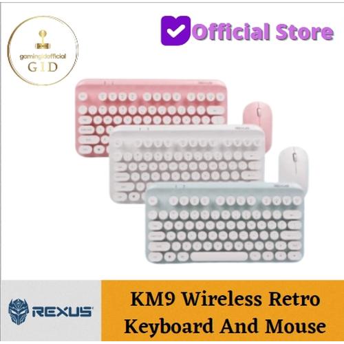 Jual Rexus KM9 Wireless Retro Keyboard And Mouse Bundle - White ...