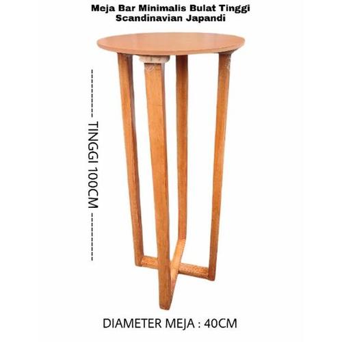 Jual Meja Bar Minimalis Bulat Tinggi Scandinavian Japandi - Hitam-Hitam ...