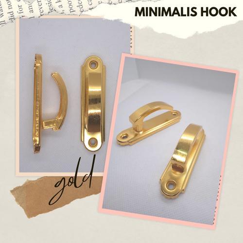 Jual hook minimalis tali gorden/Hook minimalis besi/ hook gorden - gold ...