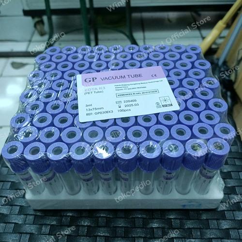 Jual Tabung EDTA K3 3ml GP / GP Vacuum Tube 3 ml / Tabung vacutainer ...