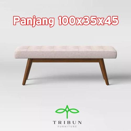 Jual Bangku Bench Rangka Kayu Jati Jok Busa Bisa Custom Warna - Panjang ...