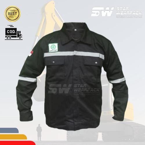 Jual Werpack Atasan/Kemeja Safety K3/Baju Apd Proyek/ Hitam Polos ...
