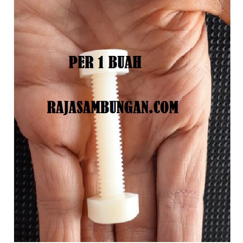 Jual Mur Baut Plastik M 5 x 30 mm Baut Nylon Anti Karat Putih - Kota ...