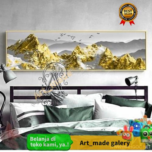 Jual lukisan pemandangan gunung modern minimalis - 150 x 45 cm, plus ...