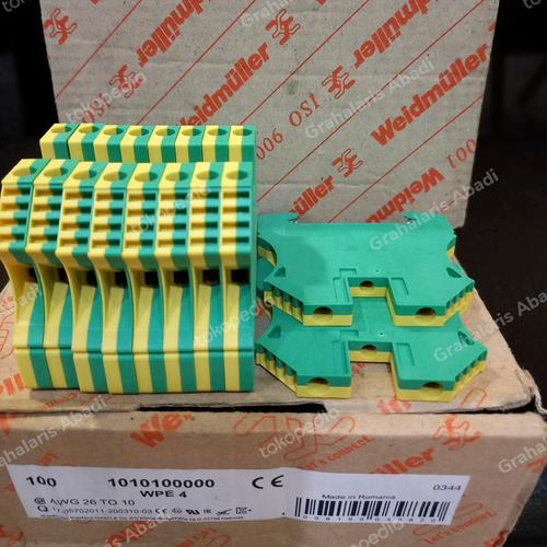 Jual terminal blok grounding WPE 4 weidmuller terminal 4mm 101010000 ...