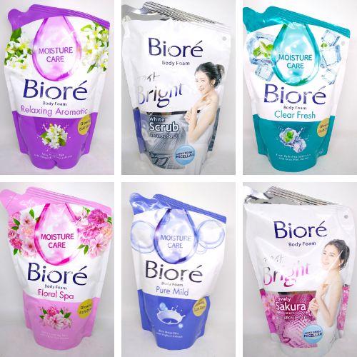 Jual Biore Sabun Mandi Cair Bright Body Foam White Scrub 400ml - Sabun ...