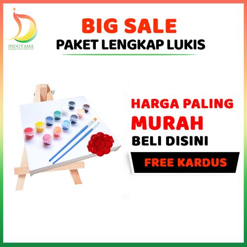 Jual [Paket Melukis] Stand Mini, Easel Stand Lukis 1 Paket Lengkap Kuas ...