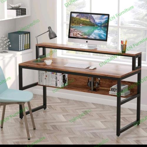 Jual meja komputer meja belajar rangka besi meja kerja-urat kayu ...