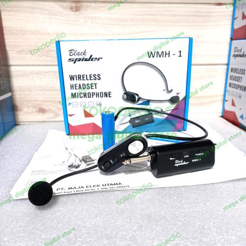 Jual Mic Bando Wireless Black Spider WMH1 Microphone Imam sensitif ...