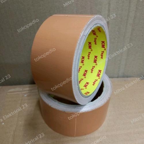 Jual Cloth Tape Lakban Kain KM Duct Tape Coklat / Brown 1, 2, 3 Inch × ...