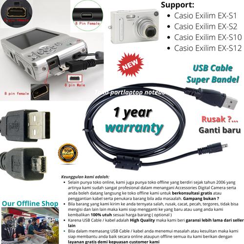 Jual Kabel USB kamera Casio Exilim EX-S1 EX-S2 EX-S10 EX-S12 high ...