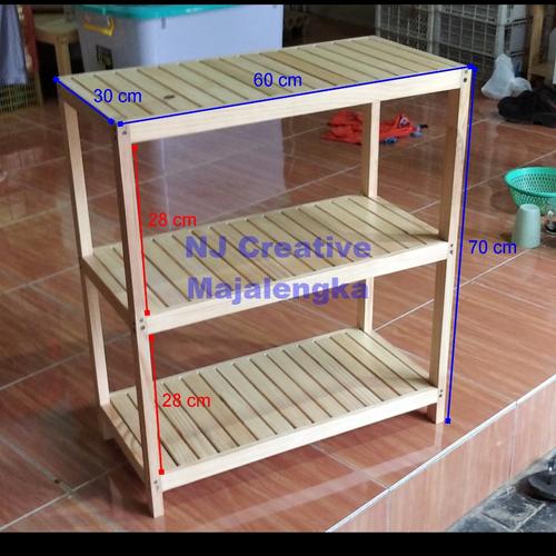 Jual Rak Susun Kayu 3 Tingkat Minimalis Aesthetic - Kab. Majalengka ...