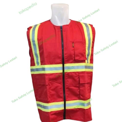 Jual ROMPI SAFETY/SAFETY VEST BAHAN DRILL SCOTLIGHT KOMBINASI WARNA ...