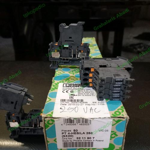 Jual terminal fuse PT4 HesiLa 250V phoenix contact 3211907 fuse uk 5x20 ...