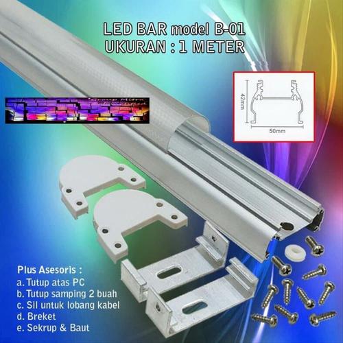 Jual Casing Aluminium for Hard Strip LED Model B-01 Panjang 1 Meter ...