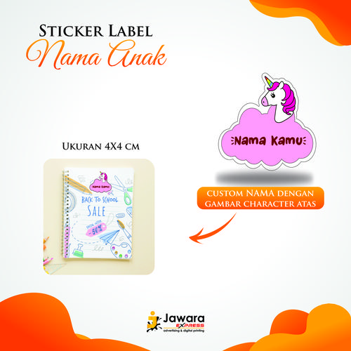Jual STIKER LABEL ANAK CUSTOM KARAKTER ATAS UKURAN 4X4 CM - Kota Malang ...