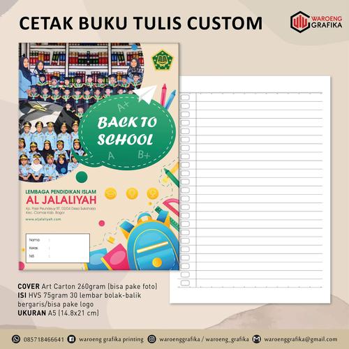 Jual Cetak Buku Tulis Custom - 100 pcs - Kab. Bogor - Waroeng Grafika ...
