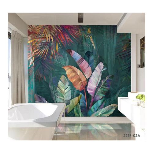 Jual Wallpaper Custom Dinding Daun Bunga Tropical Modern Warna Floral ...