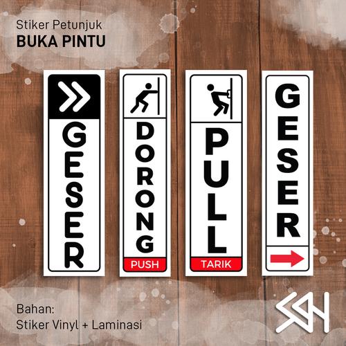 Jual Sticker Stiker Buka Pintu Push Pull Dorong Tarik 1 pasang 6x20cm ...