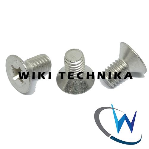 Jual JUAL 100 PCS BAUT FLAT JF M3 DRAT 3MM PITCH 0.6 GALVANIS BAUT OBENG - 3X6 - Kab. Bandung ...