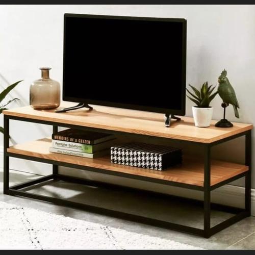 Jual Meja TV minimalis modern kayu jati dan besi black - Kab. Jepara ...