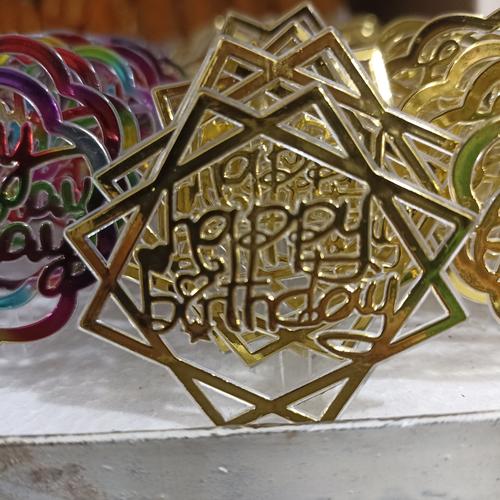 Jual topper mini happy birthday - bintang gold - Kota Palembang ...