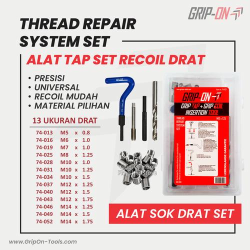 Jual GRIP-ON THREAD REPAIR SYSTEM SET COIL THREAD REPAIR KIT - 6 x 1.0 ...