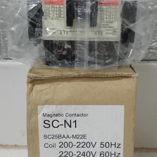 Jual Fuji Contactor SC-N1 SC25BAA-M22E COIL 200-220V 50Hz 220-240V 60Hz ...