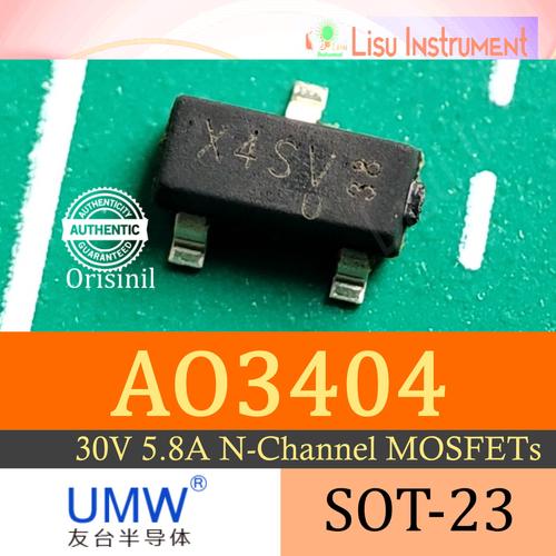 Jual AO3404 AO3404A A49T X4SV 30V 5.8A N-Channel MOSFETs SOT-23 UMW Origina - Kota Depok - Lisu ...