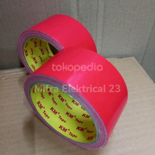 Jual Cloth Tape Lakban Kain KM Duct Tape Merah / Red 24, 48, 72mm × 10m ...