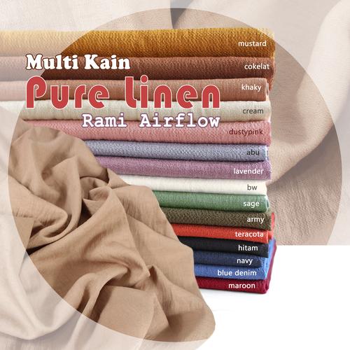 Jual multi kain pure linen airflow rami crinkle angel eceran - pure ...