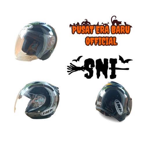 Jual HELM SNI MODEL CENTRO KACA BENING HITAM GLOSSY HALF FACE DEWASA ...