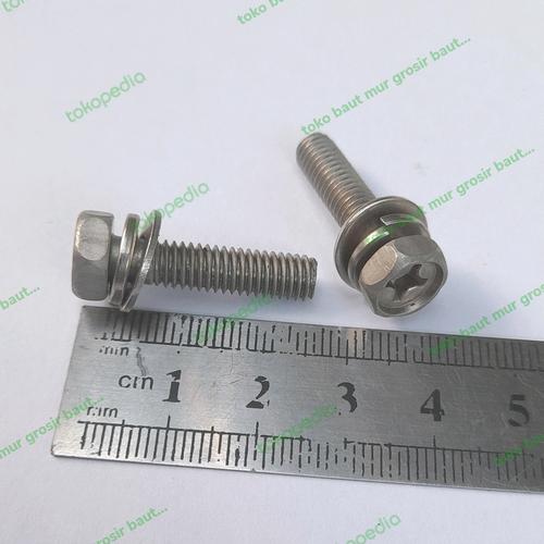 Jual Baut Stainless doble ring M6×25 / baut body hardtop kunci 10 - Kab ...
