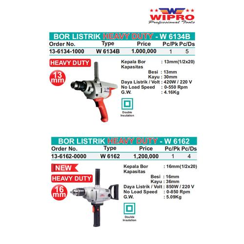 Jual Wipro W6162/W-6162 Mesin Bor Besi/Kayu 16mm Kapal Heavy Duty - Kab ...