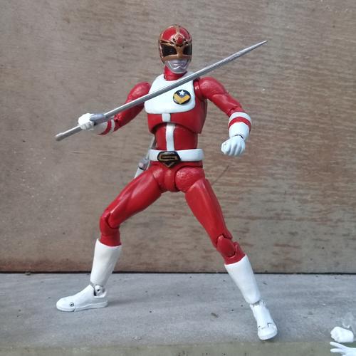 Jual Action figure custom Shf Goggle v 5 red super sentai power ranger ...